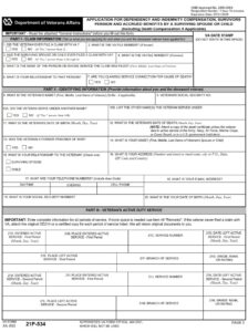 VA Form 21-534 – Application for Dependency and Indemnity Compensation ...