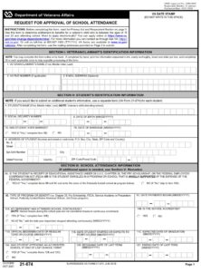 VA Form 21-674 – Request for Approval of School Attendance - VA Forms