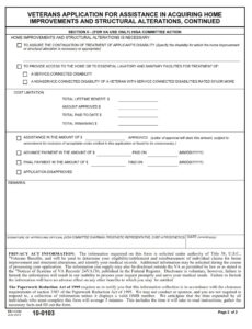 VA Form 10-0103 – Veterans Application for Assistance in Acquiring Home ...
