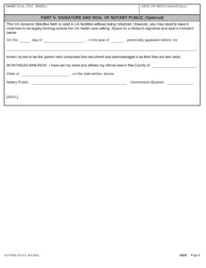 VA Form 10-0137 – VA Advance Directive: Durable Power of Attorney for ...