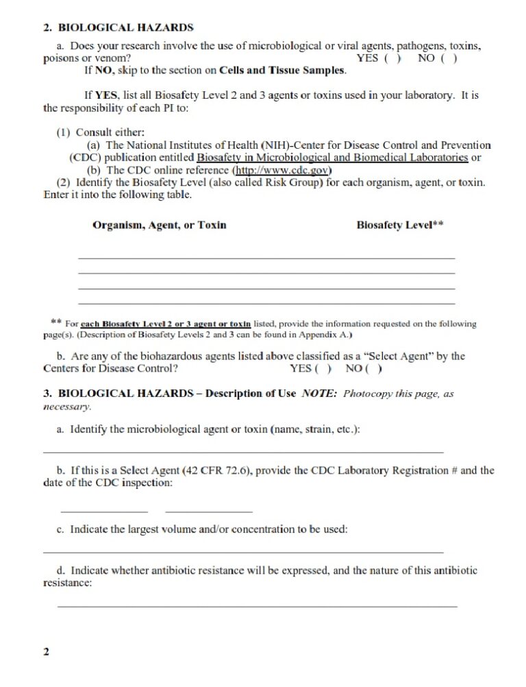 VA Form 10-0398 – Research Protocol Safety Survey - VA Forms