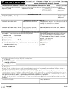 VA Form 10-10172 – Community Care Provider—Request for Service - VA Forms