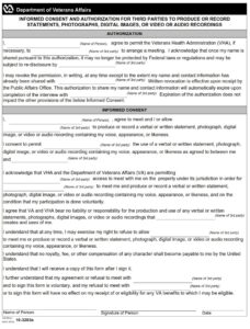 VA Form 10-3203a – Informed Consent and Authorization for Third Parties ...