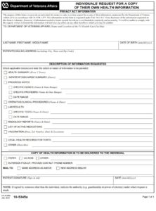 VA Form 10-5345A – Individuals’ Request for a Copy of Their Own Health ...