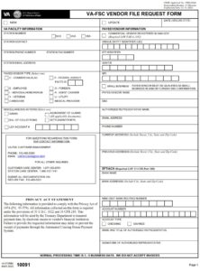 VA Form 10091-VA – FSC Vendor File Request Form - VA Forms