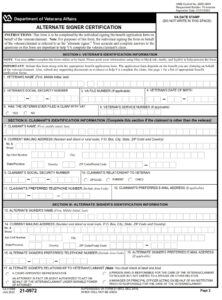 VA Form 21-0972 – Alternate Signer Certification - VA Forms