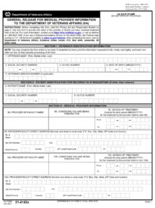 VA Form 21-4142A – General Release for Medical Provider Information to ...