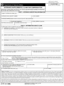 VA Form 21-526b – Veteran’s Supplemental Claim For Compensation - VA Forms