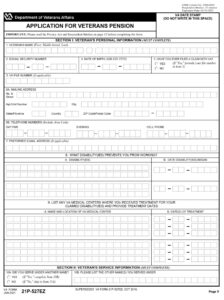 VA Form 21P-527EZ – Application for Veterans Pension - VA Forms