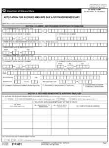 VA Form 21P-601 – Application for Accrued Amounts Due a Deceased ...