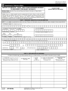 VA Form 21P-8416b – Report of Medical, Legal, and Other Expenses ...