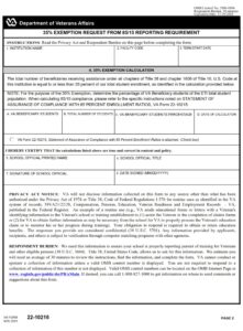 VA Form 22-10216 – 35% Exemption Request From 85/15 Reporting ...
