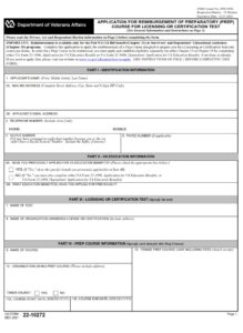 VA Form 22-10272 – Application for Reimbursement of Preparatory (PREP ...