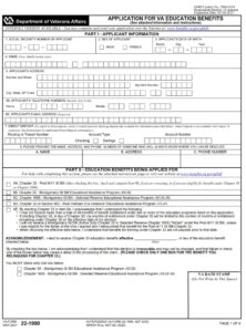 VA Form 22-1990 – Application for VA Education Benefits - VA Forms