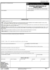 VA Form 22-8979 – Student Verification of Enrollment - VA Forms