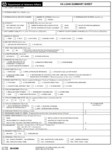 VA Form 26-0286 – VA Loan Summary Shee - VA Forms