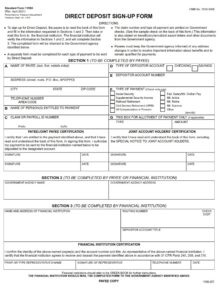 VA Form SF-1199a – Direct Deposit Sign-Up Form - VA Forms