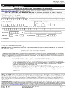 VA Form 29-336 – Designation Of Beneficiary – Government Life Insurance ...