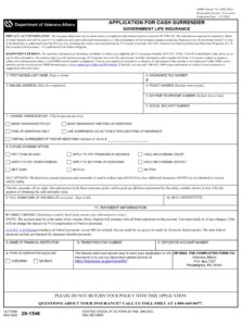 VA Form 29-4125 – Claim for One Sum Payment—Government Life Insurance ...
