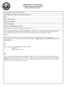 VA Form 40-1330 – Claim for Standard Government Headstone or Marker ...