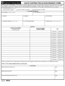 VA Form 8824i – CAATS Contractor Access Request Form - VA Forms