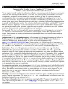 VA Form 10-10072C – Supportive Services for Veteran Families (SSVF) Program Renewal Application ...
