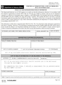 VA Form 10-5345A-MHV – Individuals’ Request for a Copy of Their Own ...