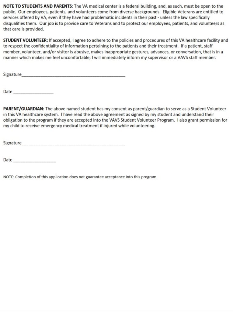 VA Form 10-7055 – Application for Voluntary Service - VA Forms