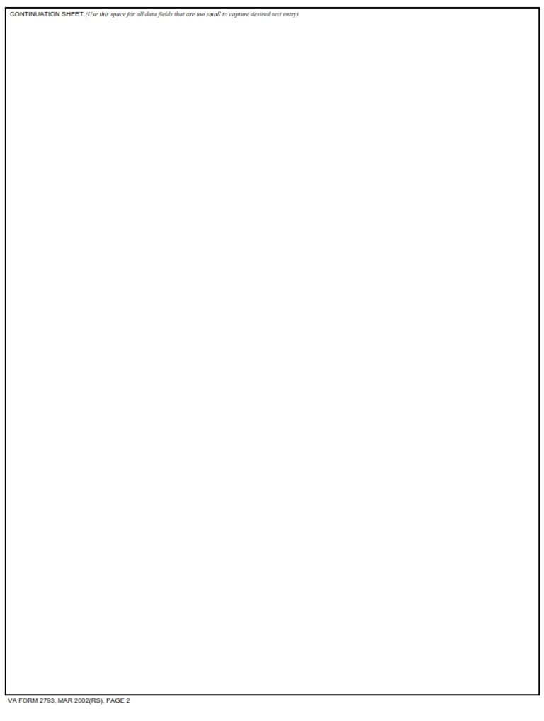 VA Form 2793 – Shop Data Sheet (Artificial Limbs) - VA Forms