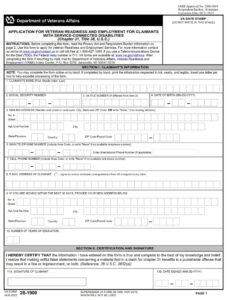 VA Form 28-1900 – Application for Veteran Readiness and Employment for ...
