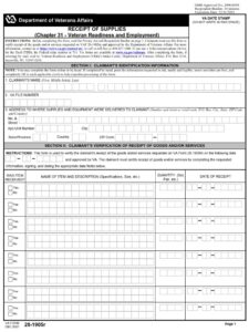 VA Form 28-1905r – Receipt of Supplies (Chapter 31-Veteran Readiness ...